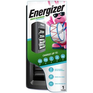 energizer rechargeable battery charger for c cell, d cell, aa, aaa, and 9v rechargeable batteries