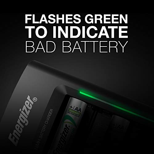 Energizer Rechargeable Battery Charger for C Cell, D Cell, AA, AAA, and 9V Rechargeable Batteries