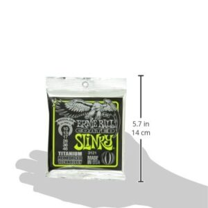 Ernie Ball Regular Slinky Coated Titanium Electric Guitar Strings, 10-46 Gauge (P03121)