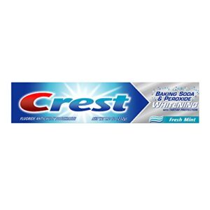 crest baking soda and peroxide whitening with tartar protection fresh mint flavor toothpaste 8.2 oz (pack of 6)