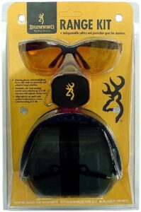 browning range kit shooting glasses, foam earplugs, and adjustable-fit earmuffs combo pack