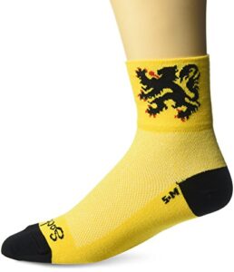 sockguy men's lion of flanders, yellow, l/xl