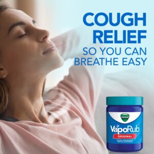 Vicks VapoRub, Original, Cough Suppressant, Topical Chest Rub & Analgesic Ointment, Medicated Vicks Vapors, Relief from Cough Due to Cold, Aches & Pains, 6oz