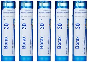 boiron homeopathic medicine borax, 30c pellets, 80-count tubes (pack of 5)