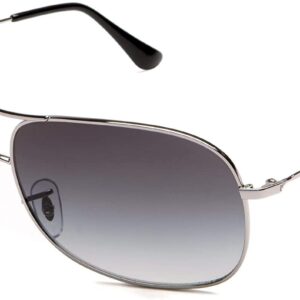 Ray-Ban RB3267 Metal Aviator Sunglasses, Silver/Gray Gradient, 64 mm