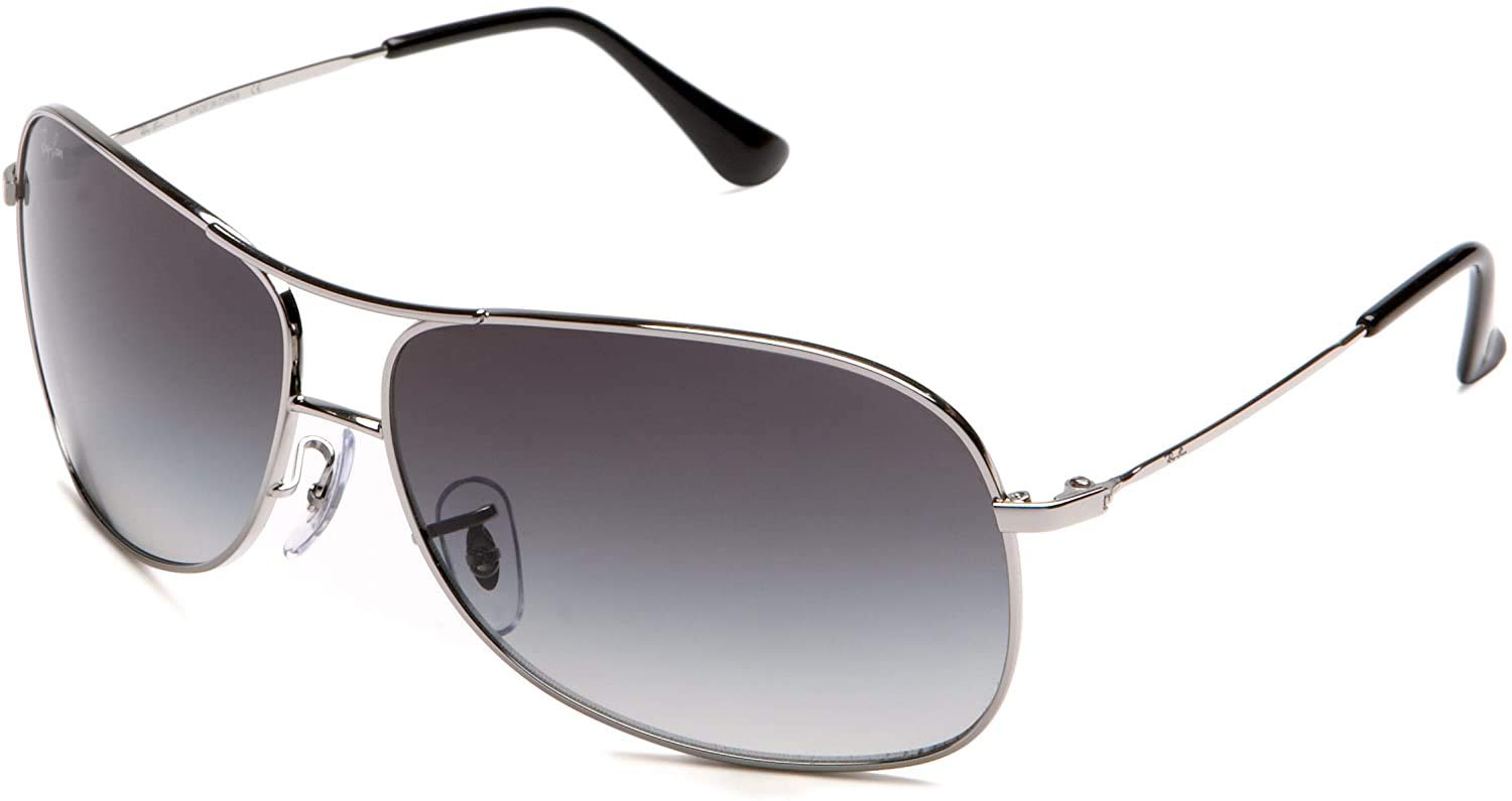 Ray-Ban RB3267 Metal Aviator Sunglasses, Silver/Gray Gradient, 64 mm