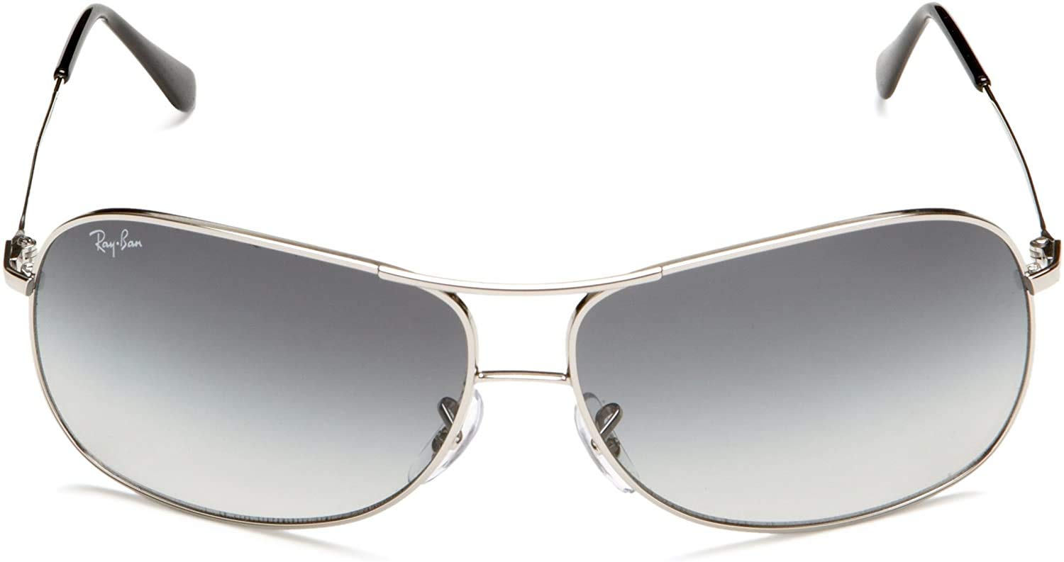 Ray-Ban RB3267 Metal Aviator Sunglasses, Silver/Gray Gradient, 64 mm