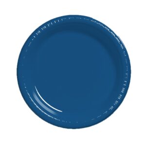 creative converting touch of color 20 count plastic lunch plates, navy