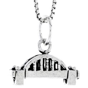 sterling silver bridge charm, 5/8 inch tall