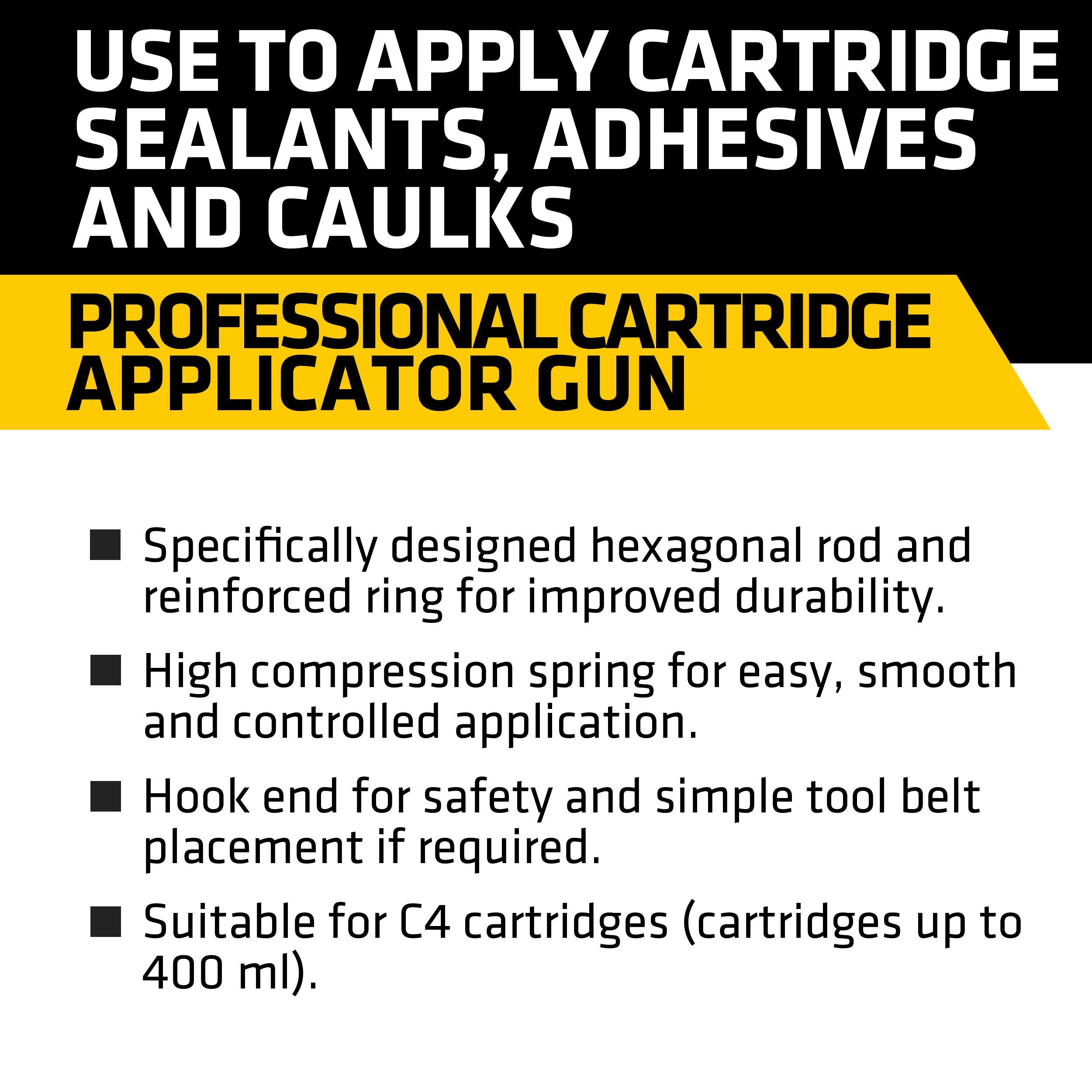 Everbuild Professional Caulk, Sealant, Adhesive Application Gun For Up To C4/400 ml Cartridges