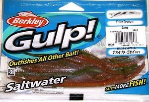 Berkley Gulp! Sandworm Saltwater Fishing Soft Bait, Camo, 2in, Green