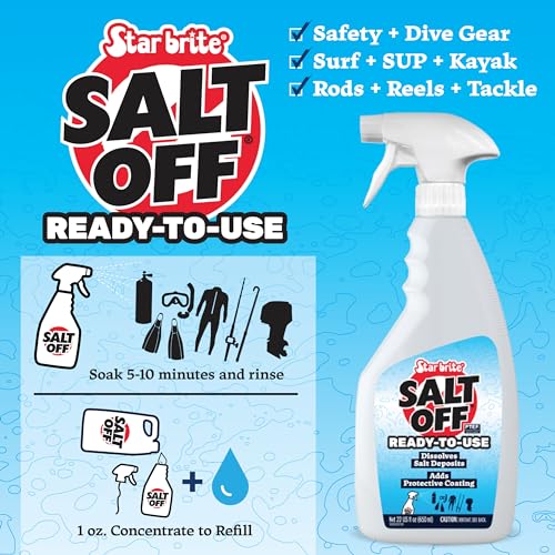 STAR BRITE Salt Off Ready-to-Use Spray - Ultimate Salt Remover Wash for Boats, Vehicles, Outdoor Gear and More - 22 OZ (093922)