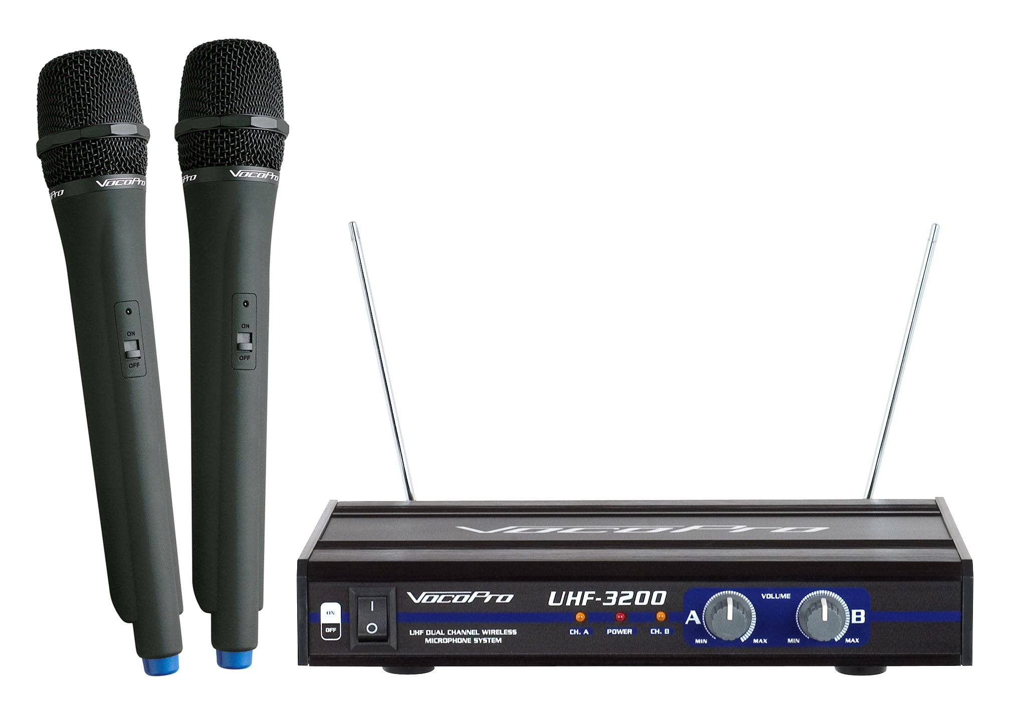 VocoPro UHF-3200 UHF-Dual Channel Wireless Microphone System