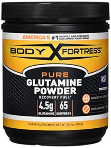 body fortress pure glutamine powder, 10.6 oz