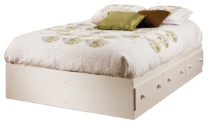 south shore summer breeze mates bed with 3 drawers, full 54-inch, white wash