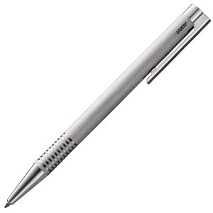 lamy logo brushed - ballpoint pen in an elegant & robust stainless steel case - line width m - including large capacity refill m 16 in black