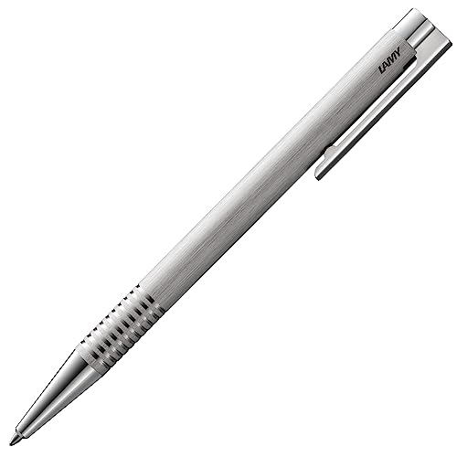 Lamy logo brushed - Ballpoint Pen in an elegant & robust stainless steel case - line width M - including large capacity refill M 16 in black