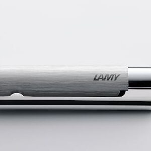 Lamy logo brushed - Ballpoint Pen in an elegant & robust stainless steel case - line width M - including large capacity refill M 16 in black