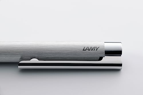 Lamy logo brushed - Ballpoint Pen in an elegant & robust stainless steel case - line width M - including large capacity refill M 16 in black