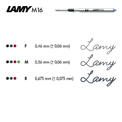 Lamy logo brushed - Ballpoint Pen in an elegant & robust stainless steel case - line width M - including large capacity refill M 16 in black