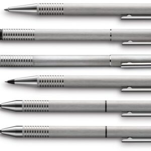 Lamy logo brushed - Ballpoint Pen in an elegant & robust stainless steel case - line width M - including large capacity refill M 16 in black