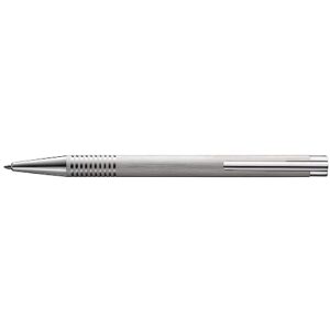 Lamy logo brushed - Ballpoint Pen in an elegant & robust stainless steel case - line width M - including large capacity refill M 16 in black