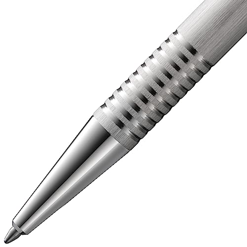 Lamy logo brushed - Ballpoint Pen in an elegant & robust stainless steel case - line width M - including large capacity refill M 16 in black