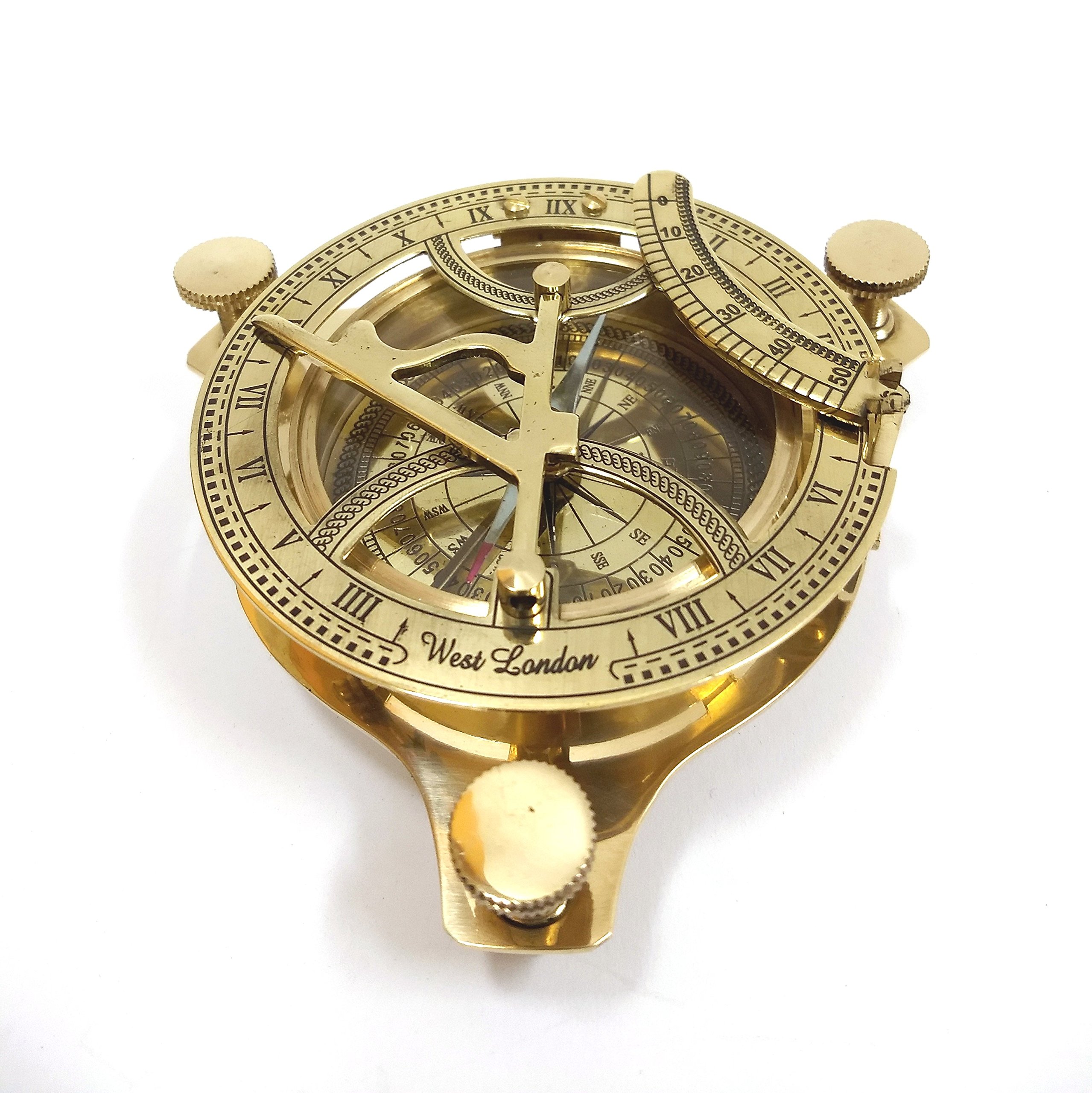 5" Sundial Compass Solid Brass Sun Dial