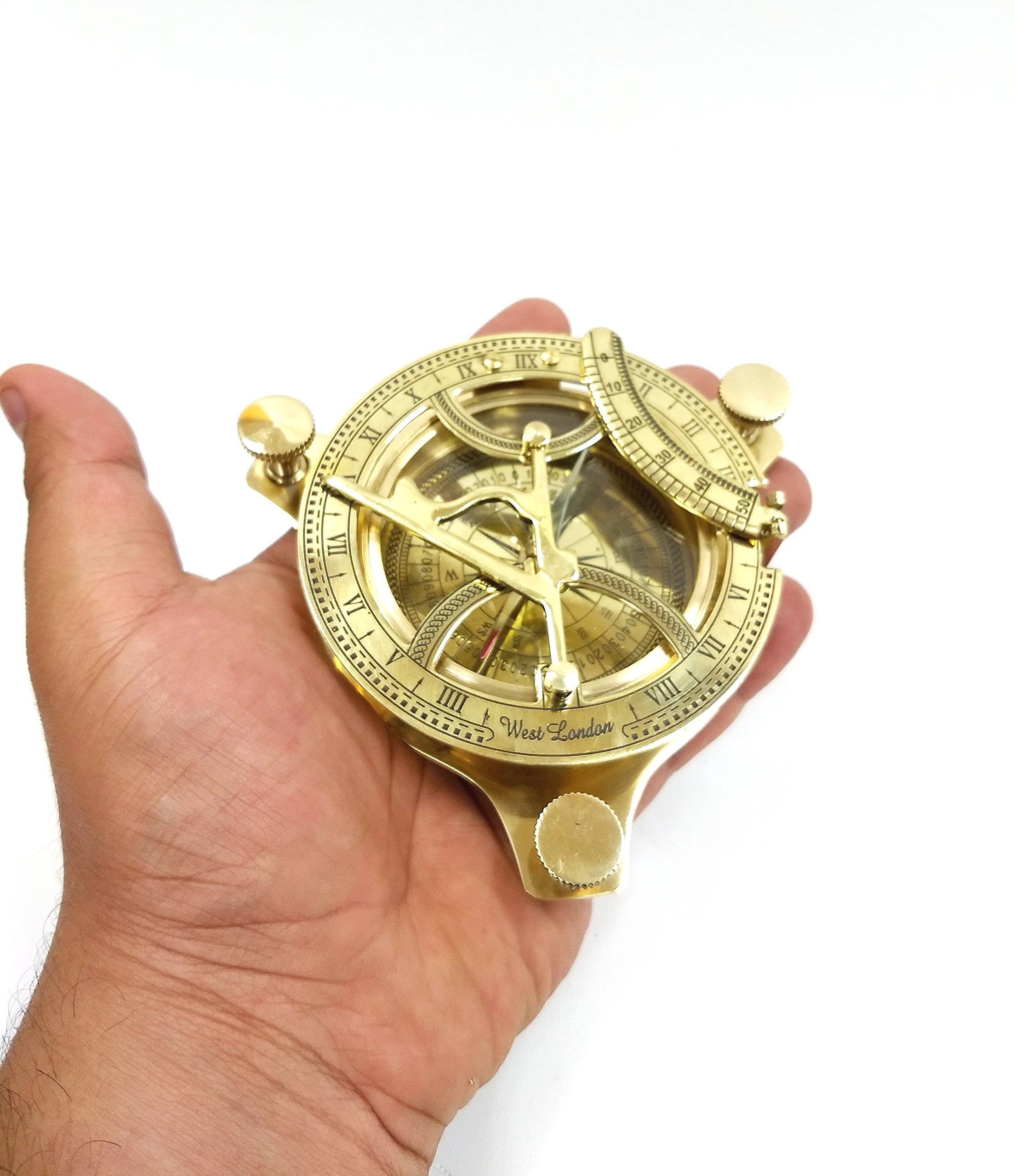 5" Sundial Compass Solid Brass Sun Dial