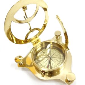 5" Sundial Compass Solid Brass Sun Dial