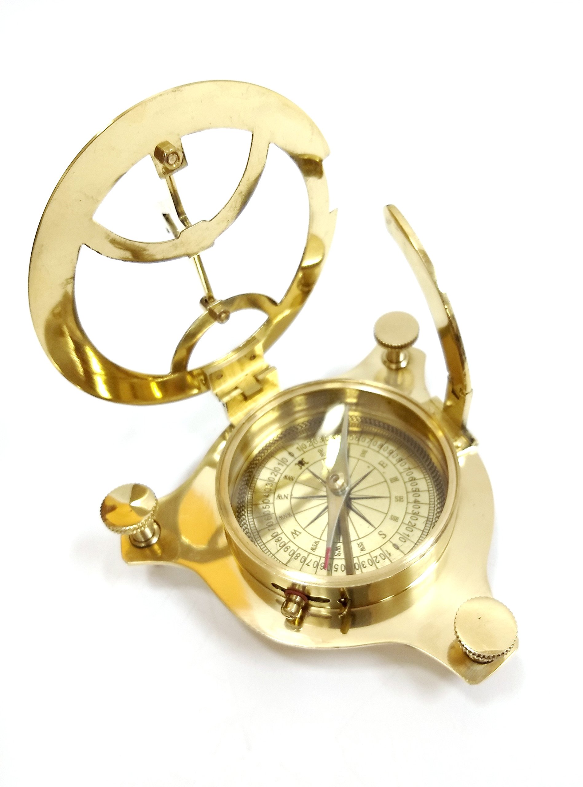 5" Sundial Compass Solid Brass Sun Dial