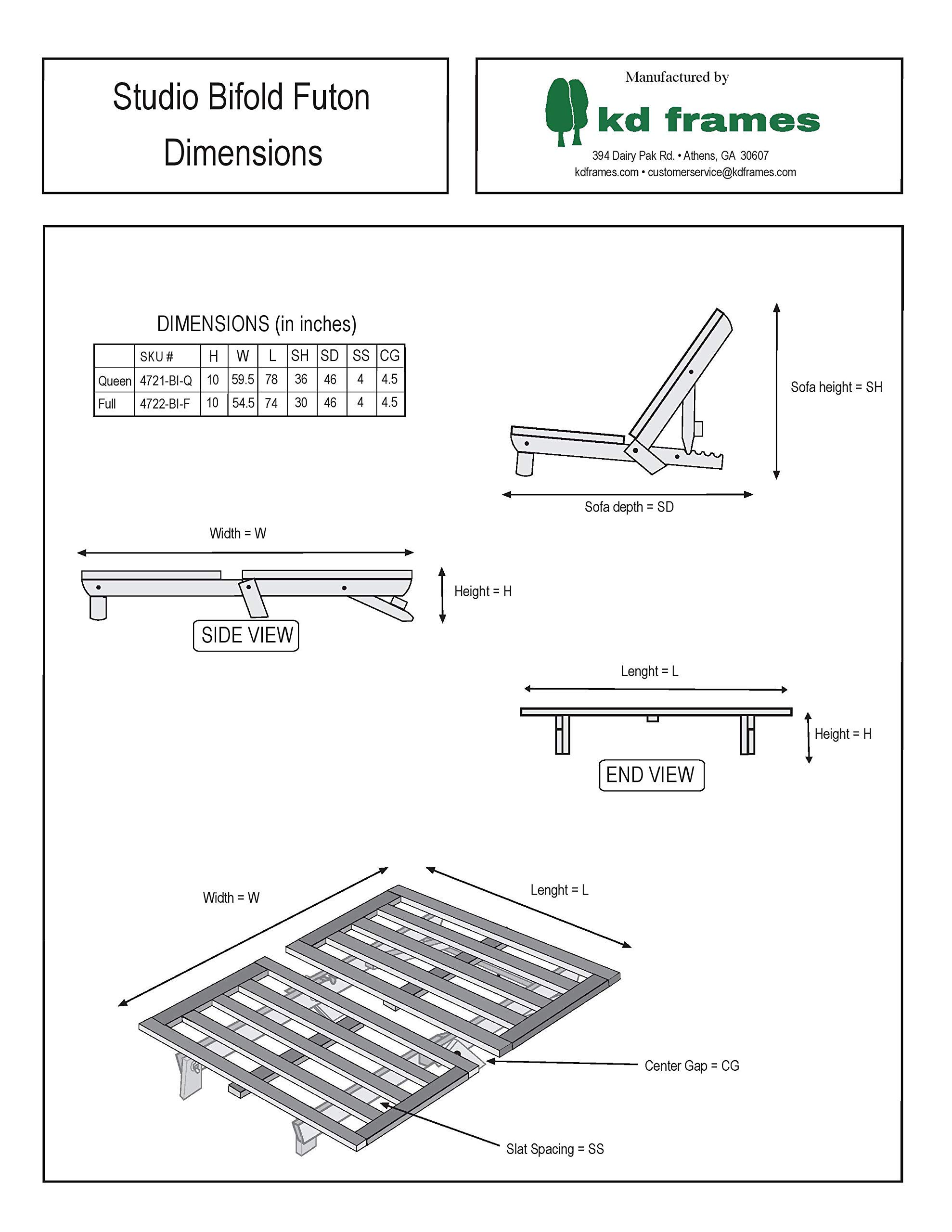 KD Frames Studio Bifold Futon (Full)