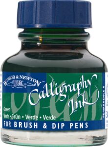 winsor & newton calligraphy ink, 30ml (1-oz) bottle, green