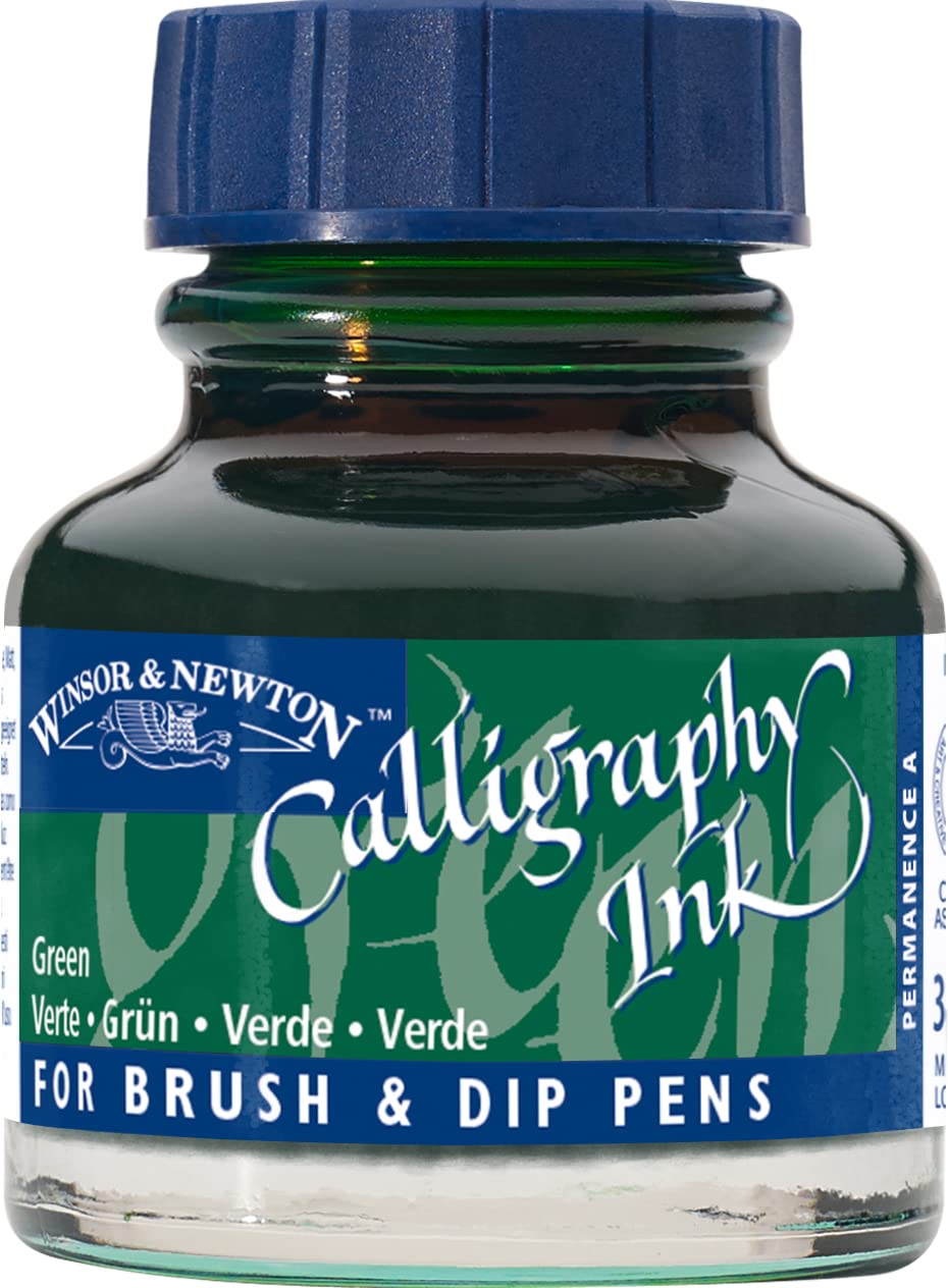 Winsor & Newton Calligraphy Ink, 30ml (1-oz) Bottle, Green