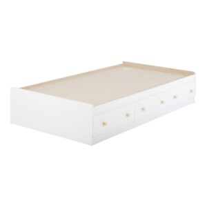 south shore summertime mates bed with 3 drawers, twin 39-inch, pure white