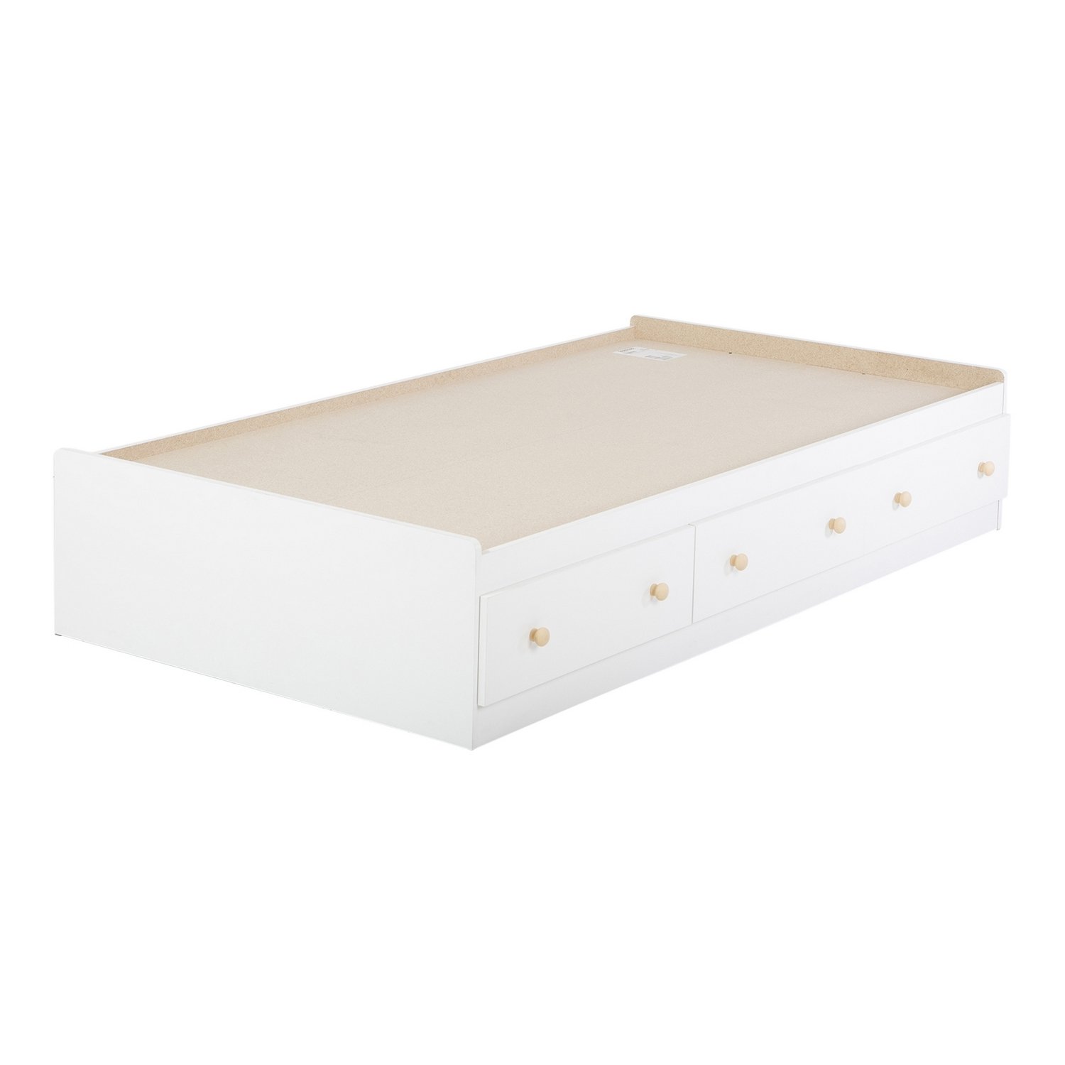 South Shore Summertime Mates Bed with 3 Drawers, Twin 39-inch, Pure White