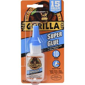 gorilla super glue 15 gram, clear, (pack of 1)