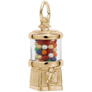 rembrandt charms gumball machine charm, gold plated silver