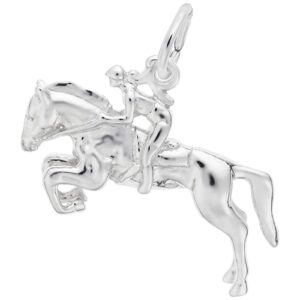 rembrandt charms horse & rider charm, sterling silver