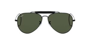 ray-ban rb3030 outdoorsman i aviator sunglasses, black/g-15 green, 58 mm