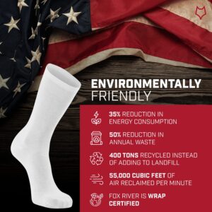 Fox River Men's Standard Therm Ultra-Lightweight Crew Liner Cold Weather & Winter Socks | Moisture-Wicking | Breathable | Warm, White, Large