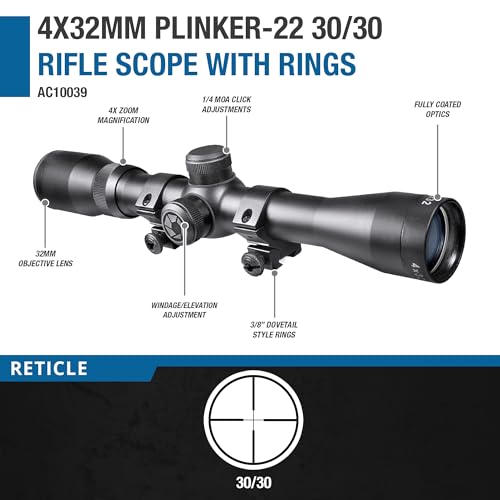 BARSKA 4x32 Plinker-22 Riflescope Black Matte, 4x32mm