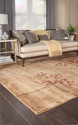 Nourison Somerset Rustic Area Rug 3'6" x 5'6", Latte, Rectangular, 0.5" Thick, Easy -Cleaning Non Shedding Bed Room Living Room Dining Room Kitchen