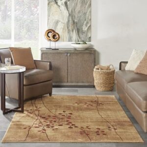 Nourison Somerset Rustic Area Rug 3'6" x 5'6", Latte, Rectangular, 0.5" Thick, Easy -Cleaning Non Shedding Bed Room Living Room Dining Room Kitchen