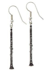 clarinet earrings, black, harmony jewelry