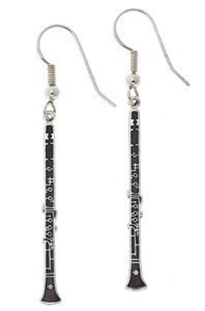 Clarinet Earrings, Black, Harmony Jewelry