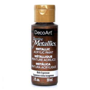 decoart dazzling metallics 2-ounce rich espresso acrylic paint ,brown