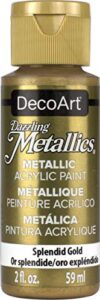 decoart dazzling metallics 2-ounce splendid gold acrylic paint