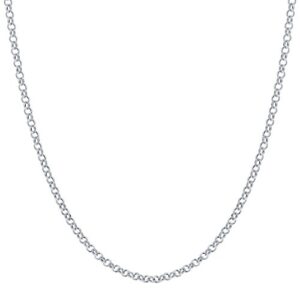 gem avenue italian 925 sterling silver 1mm rolo sturdy 24 inch chain necklace for women