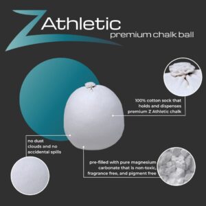 Z Athletic Gym Chalk Ball for Rock Climbing, Gymnastics, and Weightlifting, 2oz Chalk Ball